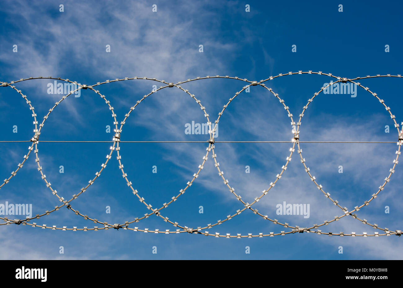 barbed wire fence used for protection purposes Stock Photo - Alamy
