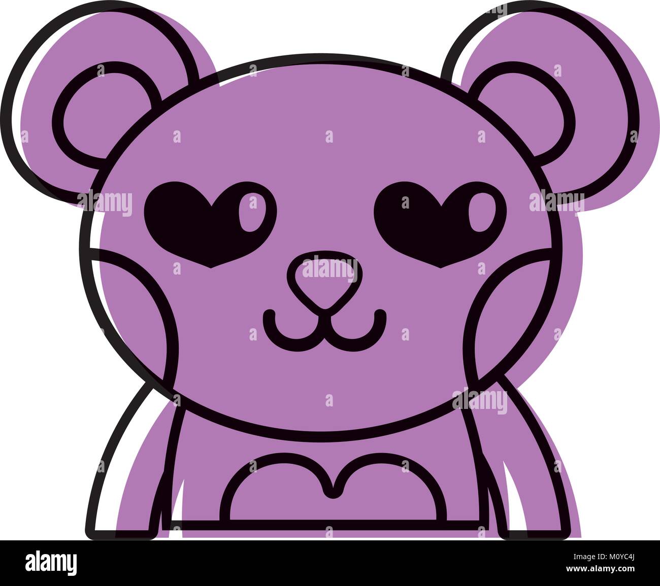 color enamored bear adorable wild animal Stock Vector Image & Art - Alamy