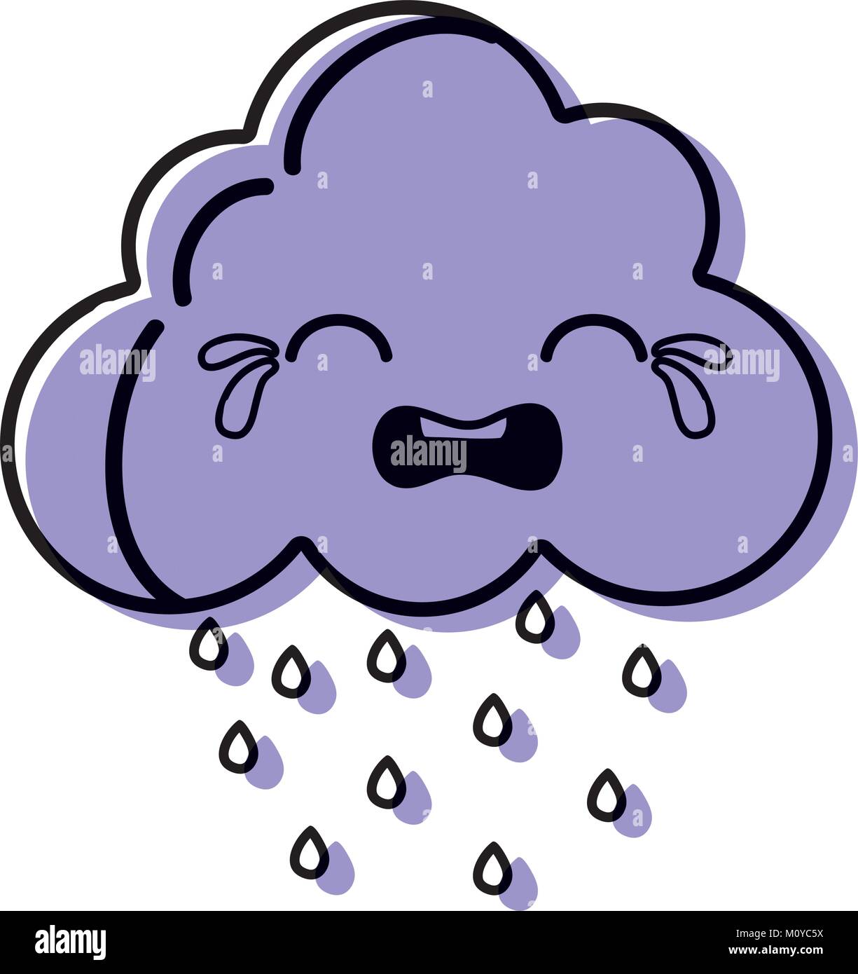 color crying natural cloud weather kawaii Stock Vector Image & Art - Alamy