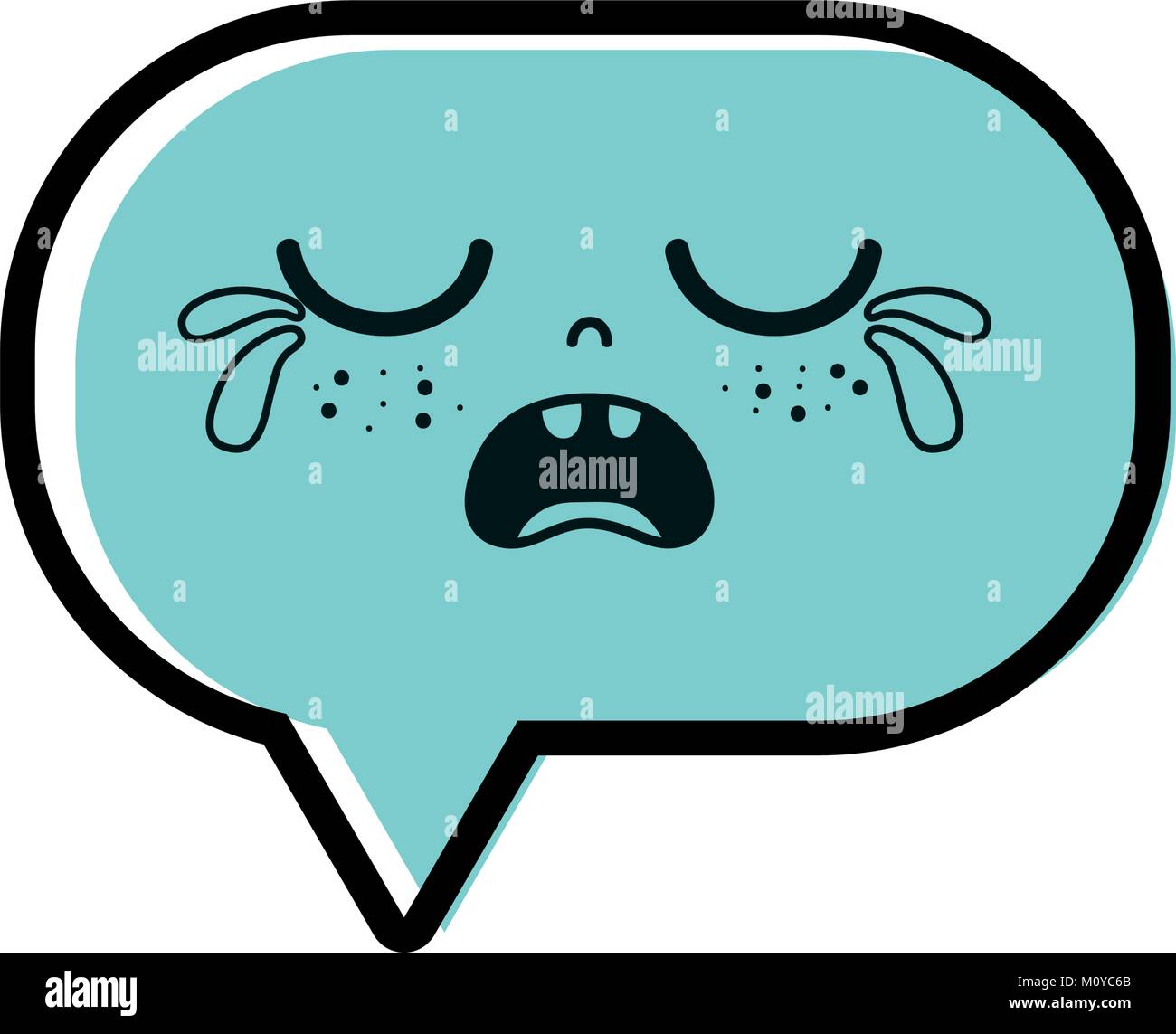 color gaudy chat bubble kawaii cartoon Stock Vector Image & Art - Alamy