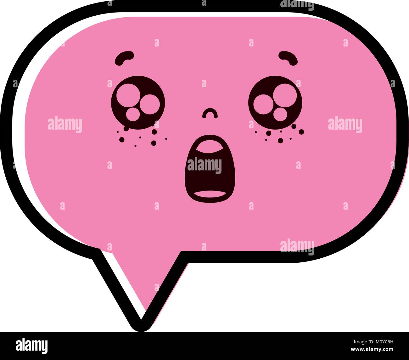 color surprised chat bubble kawaii cartoon Stock Vector Image & Art - Alamy