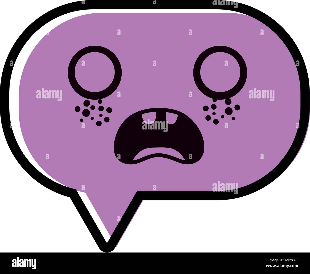 color scared chat bubble kawaii cartoon Stock Vector Image & Art - Alamy