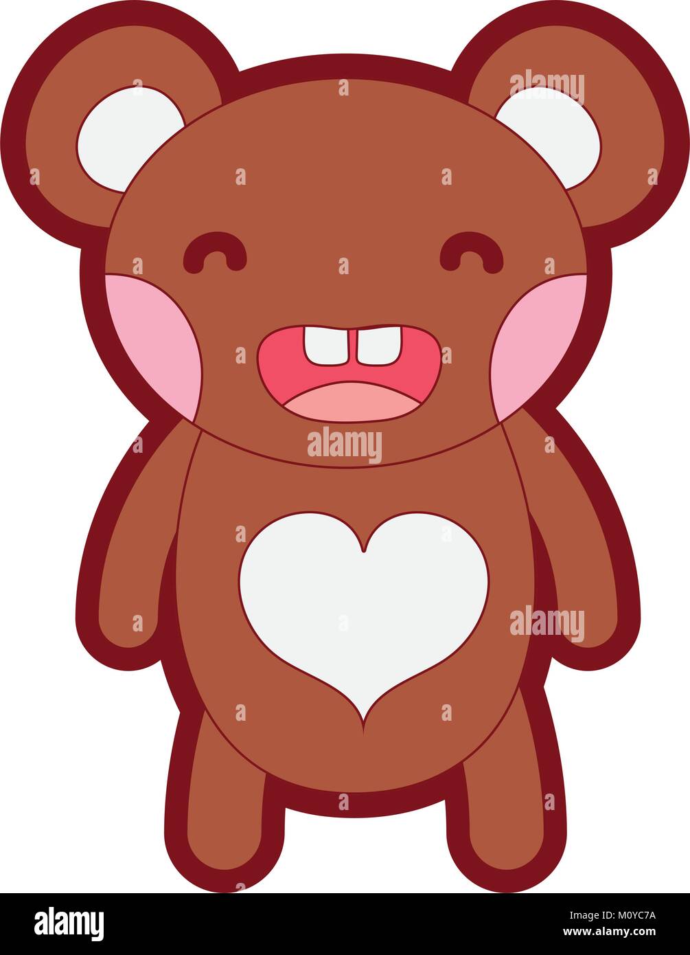 line color smile bear cute wild animal Stock Vector Image & Art - Alamy