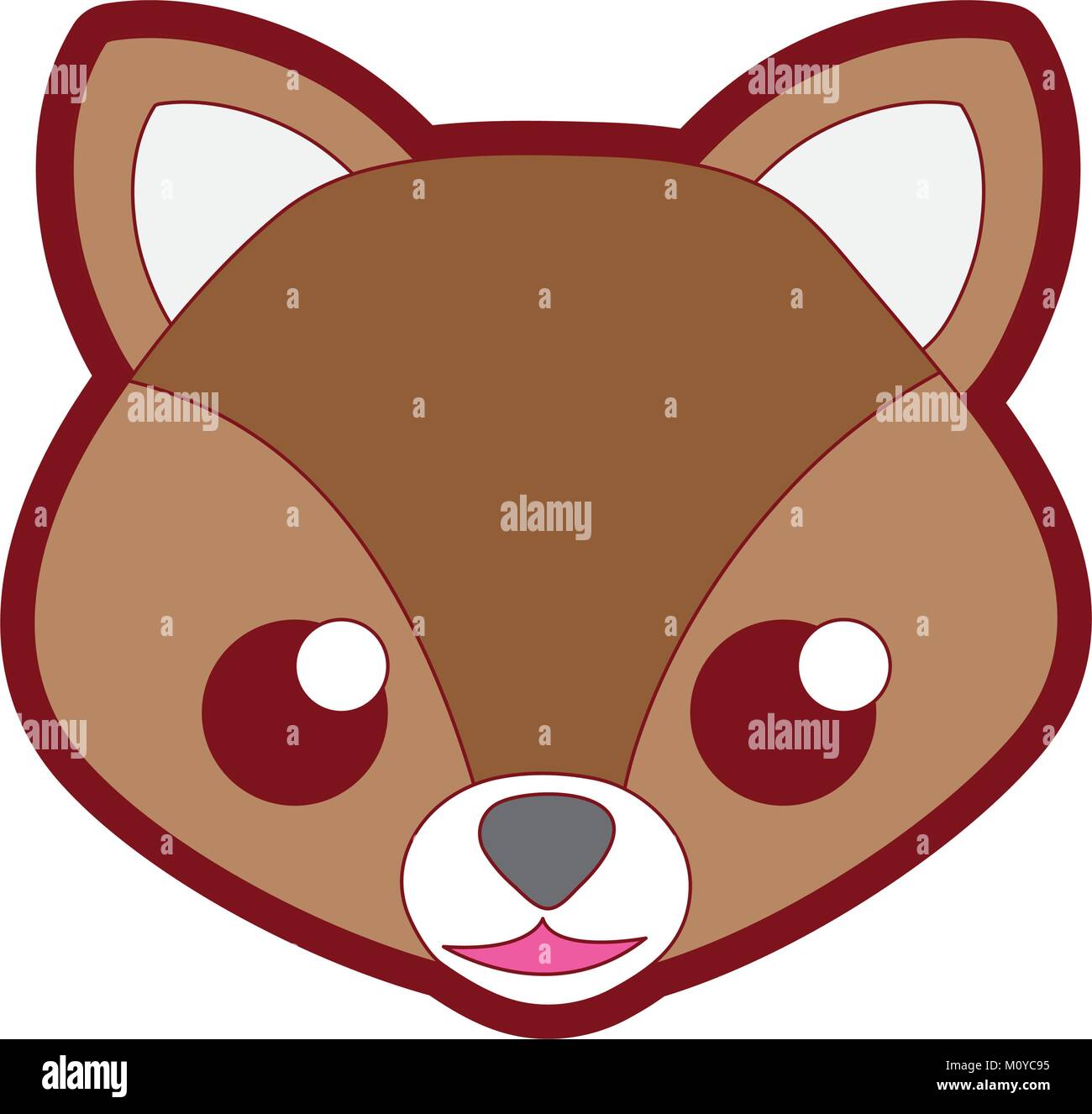 Line color fox head hi-res stock photography and images - Alamy