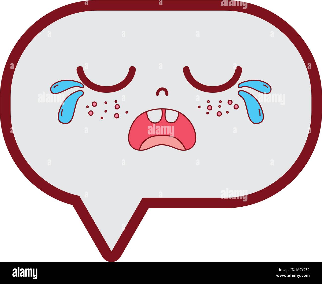 line color gaudy chat bubble kawaii cartoon Stock Vector Image & Art ...