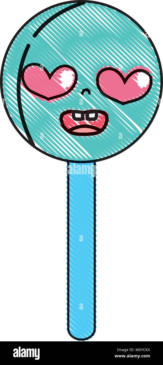 grated enamored circle ice lolly kawaii Stock Vector Image & Art - Alamy
