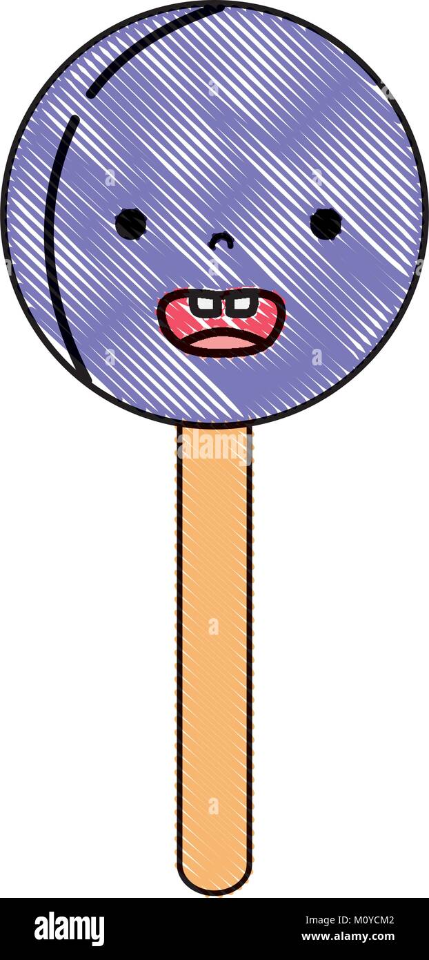 grated smile circle ice lolly kawaii Stock Vector Image & Art - Alamy