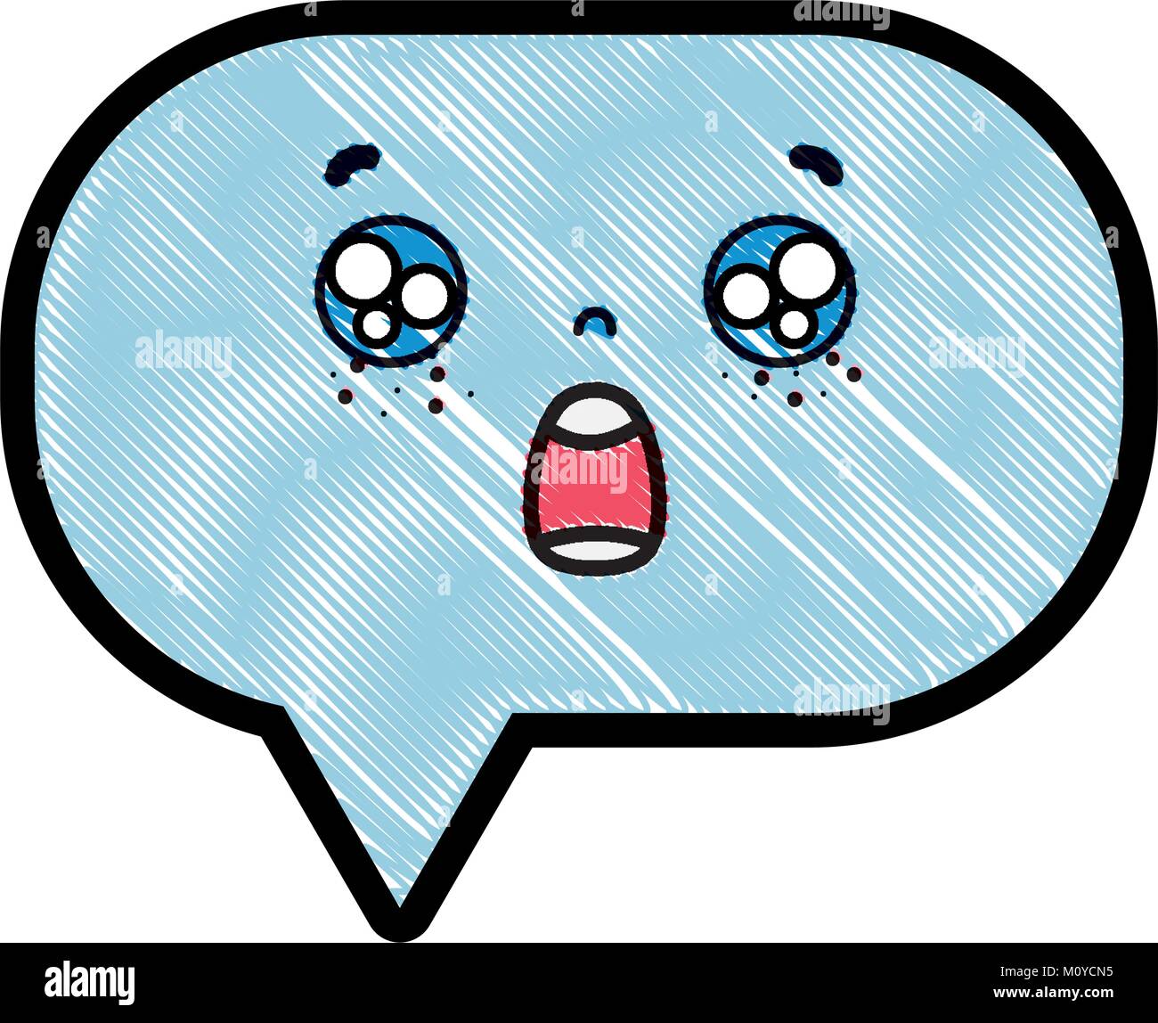 grated surprised chat bubble kawaii cartoon Stock Vector Image & Art ...