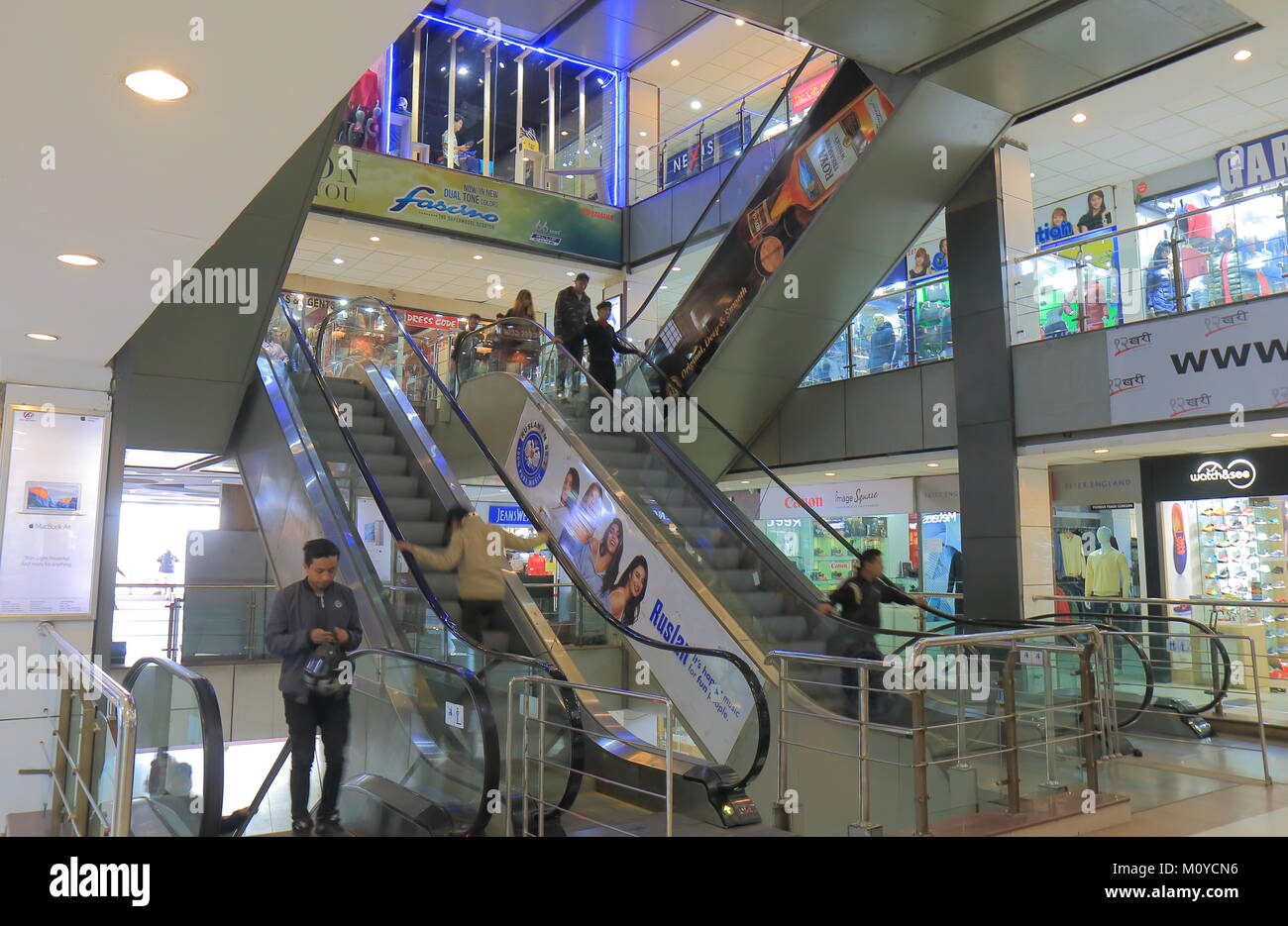People visit Civil Mall shopping complex in Kathmandu Nepal Stock Photo ...