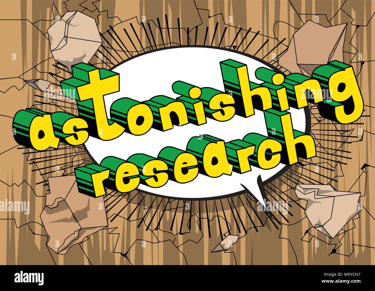 Astonishing Research - Comic book style phrase on abstract background ...