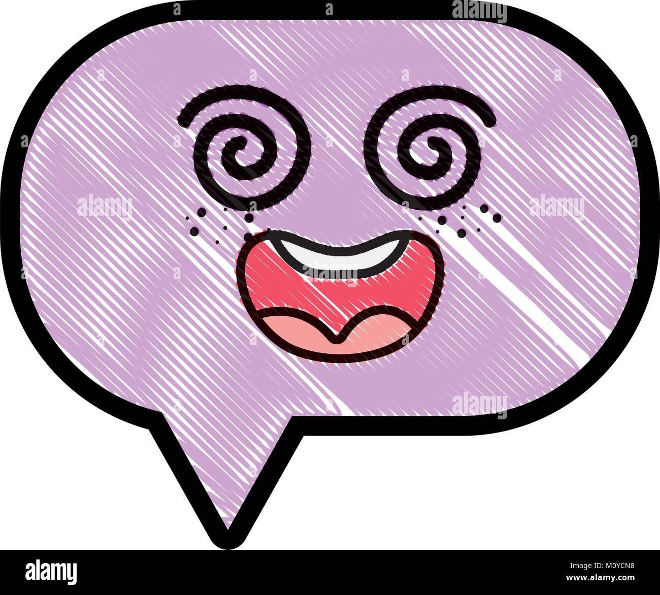 grated dizzy chat bubble kawaii cartoon Stock Vector Image & Art - Alamy