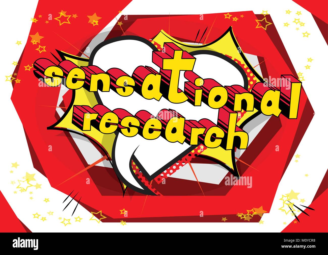 Sensational Research - Comic book style phrase on abstract background ...