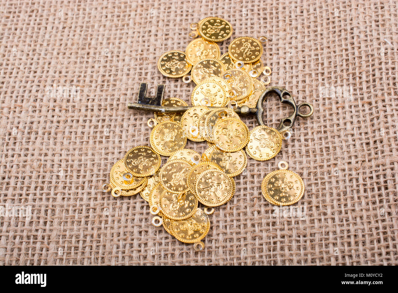 Golden antique key isolated over hi-res stock photography and images ...