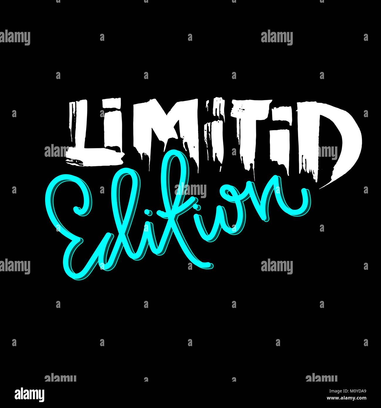 Limited edition. Ink handwritten lettering. Modern dry brush ...