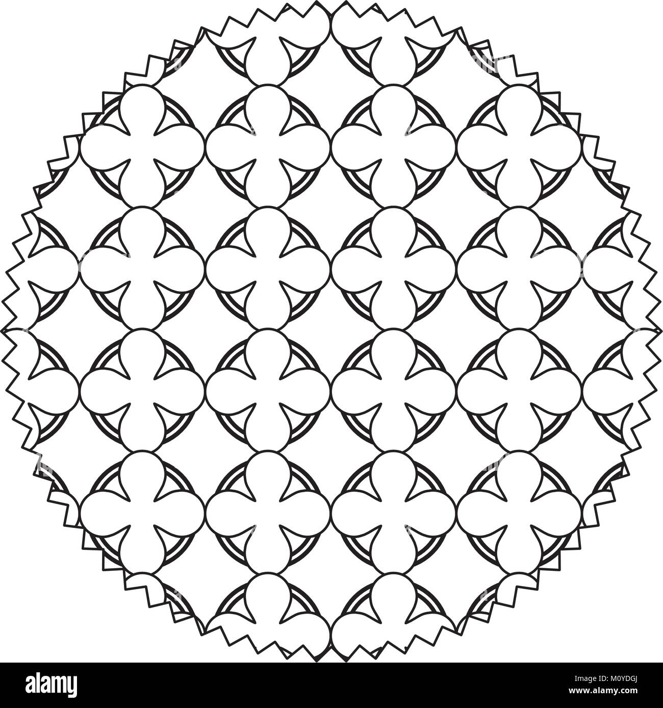 line circle with graphic seamless pattern background style Stock Vector ...