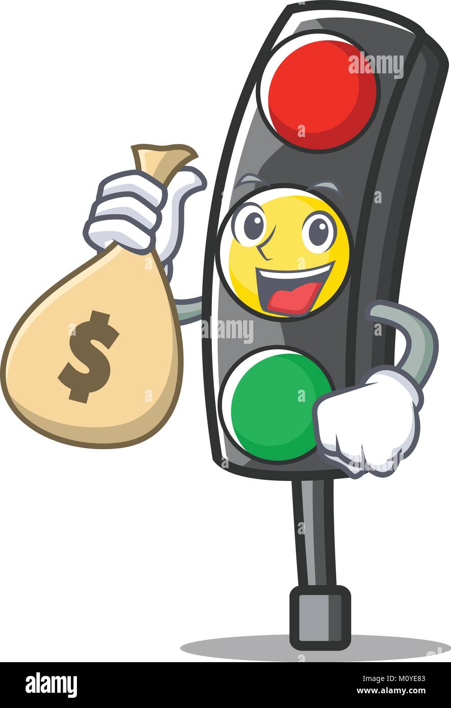 With money bag traffic light character cartoon Stock Vector Image & Art ...