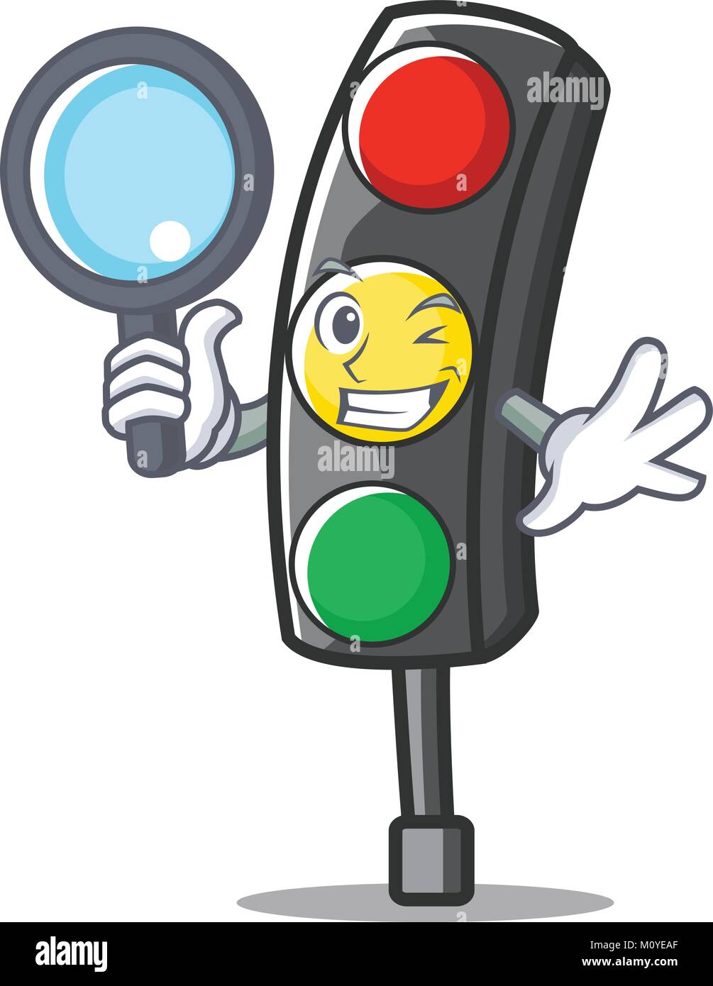 Detective traffic light character cartoon Stock Vector Image & Art - Alamy