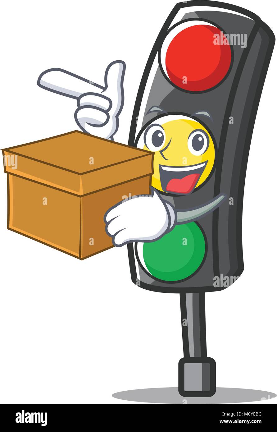 With box traffic light character cartoon Stock Vector Image & Art - Alamy