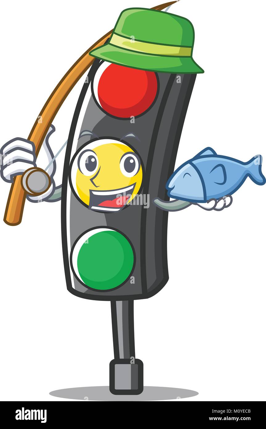 Fishing traffic light character cartoon Stock Vector Image & Art - Alamy