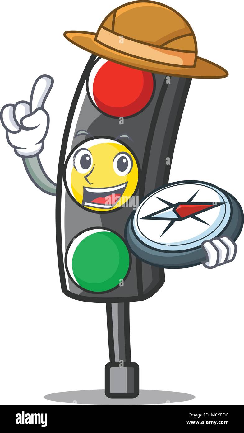 Explorer traffic light character cartoon Stock Vector Image & Art - Alamy