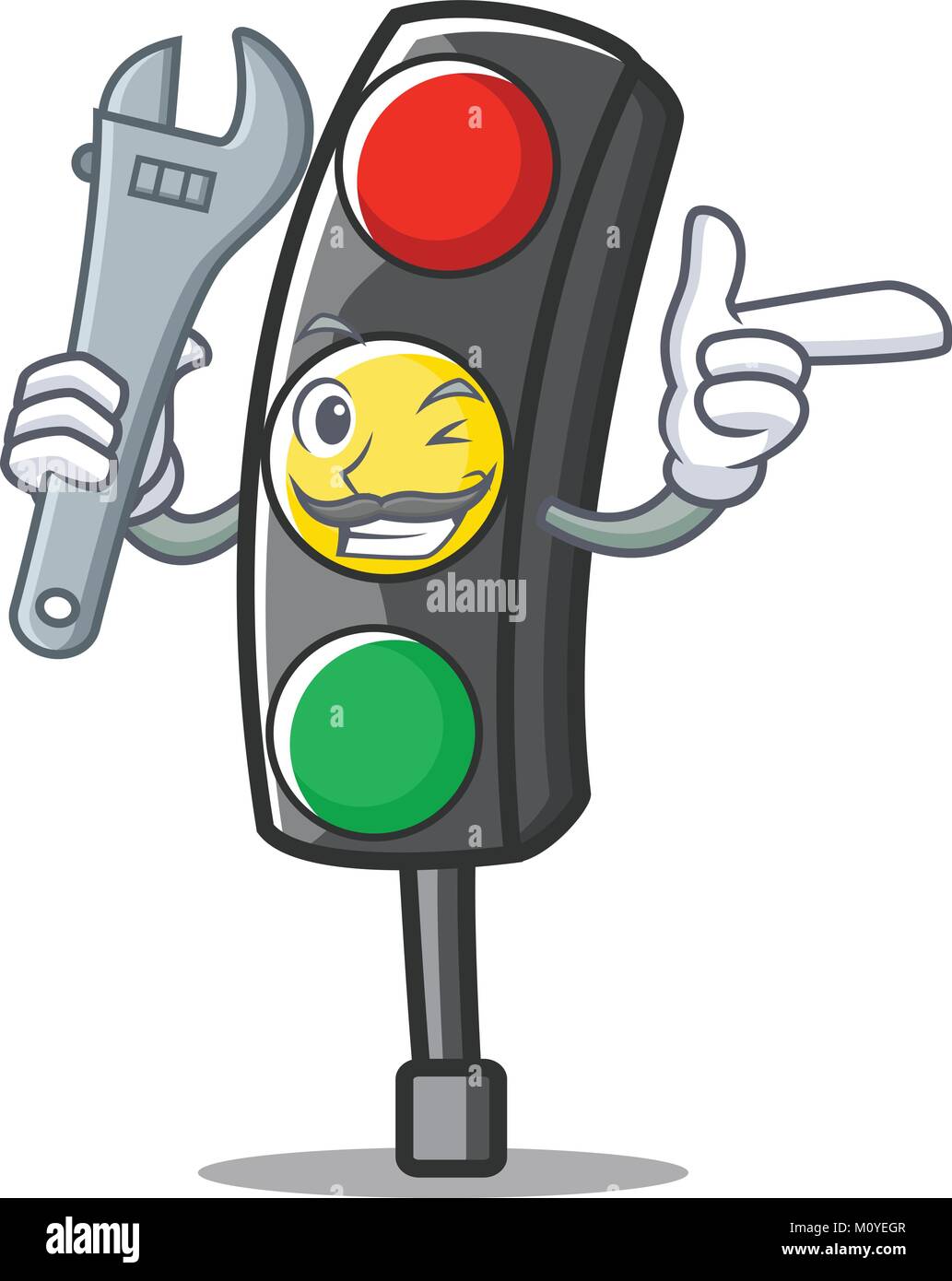 Mechanic traffic light character cartoon Stock Vector Image & Art - Alamy