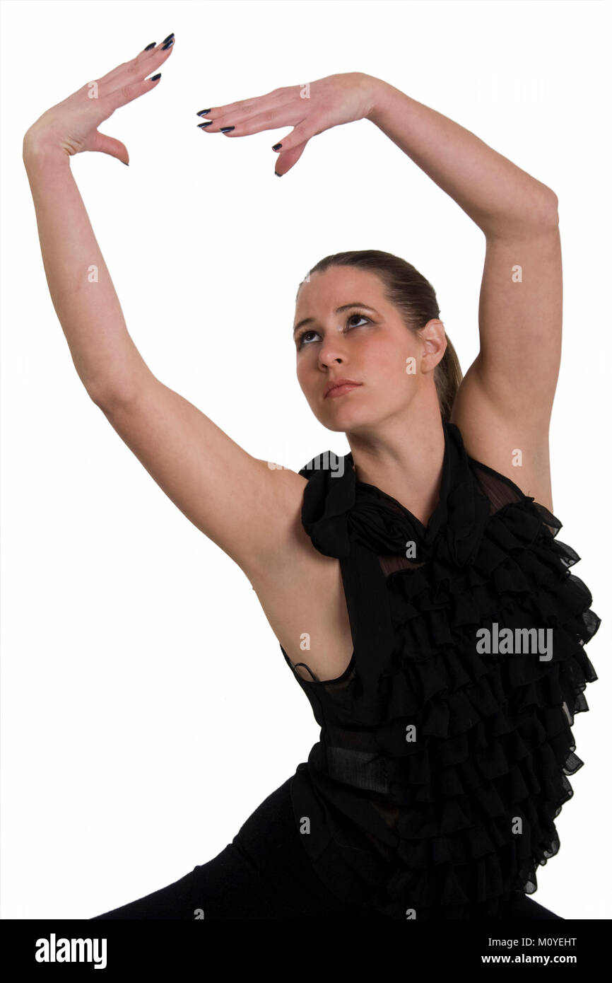 Very beautiful dancer on a white background Stock Photo - Alamy