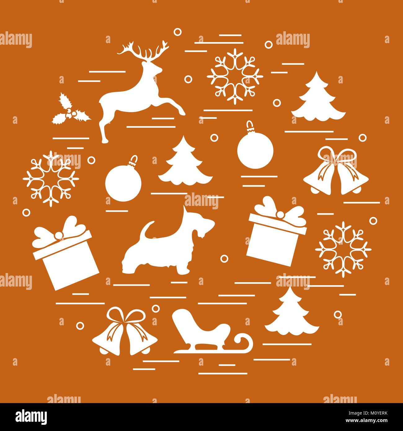 Different new year and christmas symbols. Winter elements. Design for ...