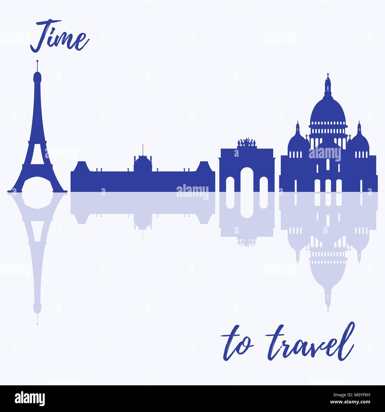 Famous buildings of Paris. Symbols and landmarks. Design for banner ...