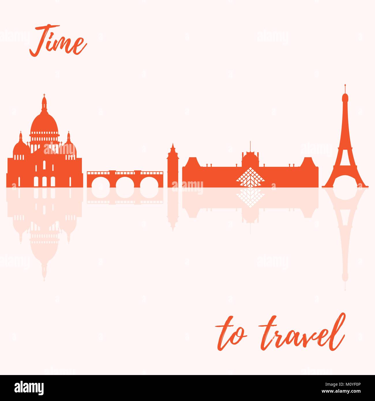 Famous buildings and constructions of Paris. Symbols and landmarks ...
