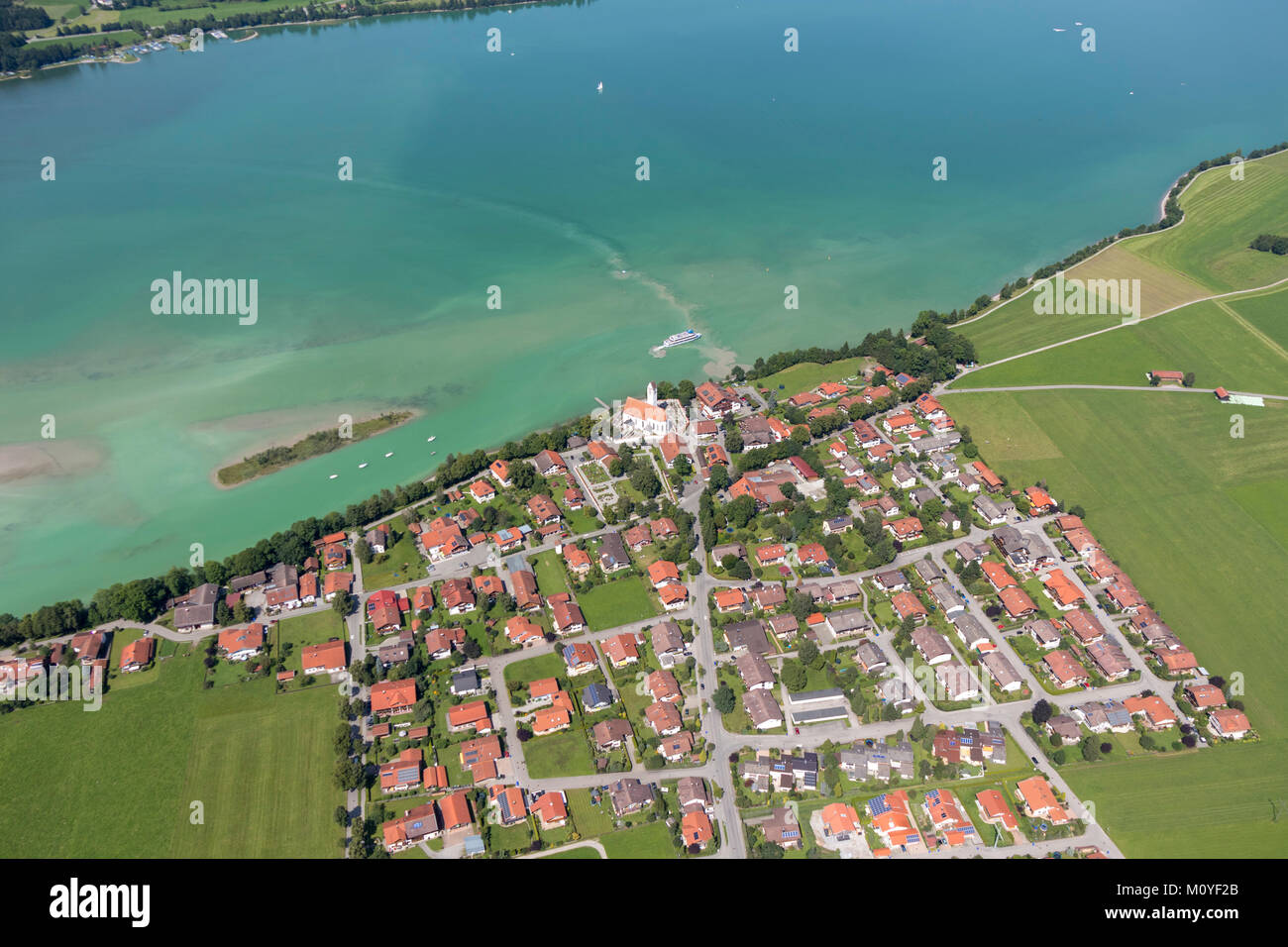 Aerial view of Waltenhofen, 87645 Schwangau, Bavaria, Germany Stock ...