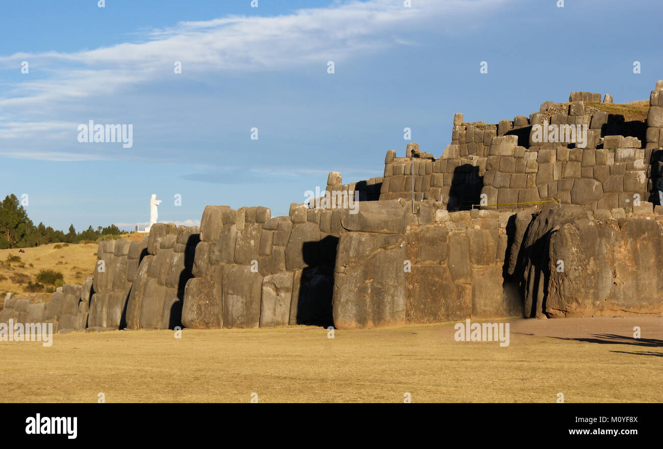 Sacsayhuaman archeological site near the city of Cusco Peru Stock Photo ...