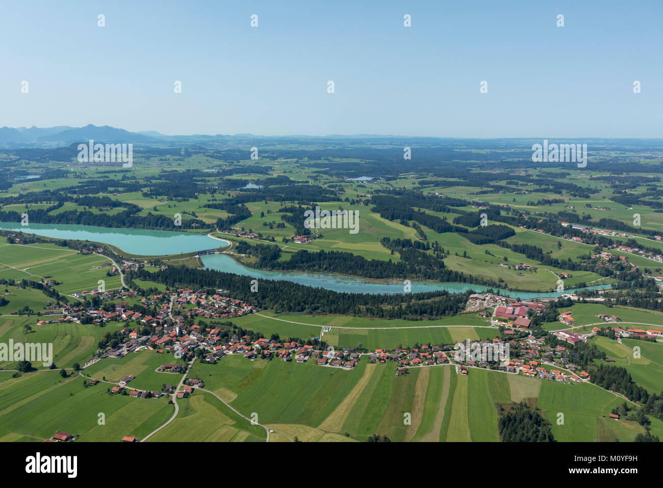 Aerial view of Prem municipality in the Weilheim-Schongau district ...