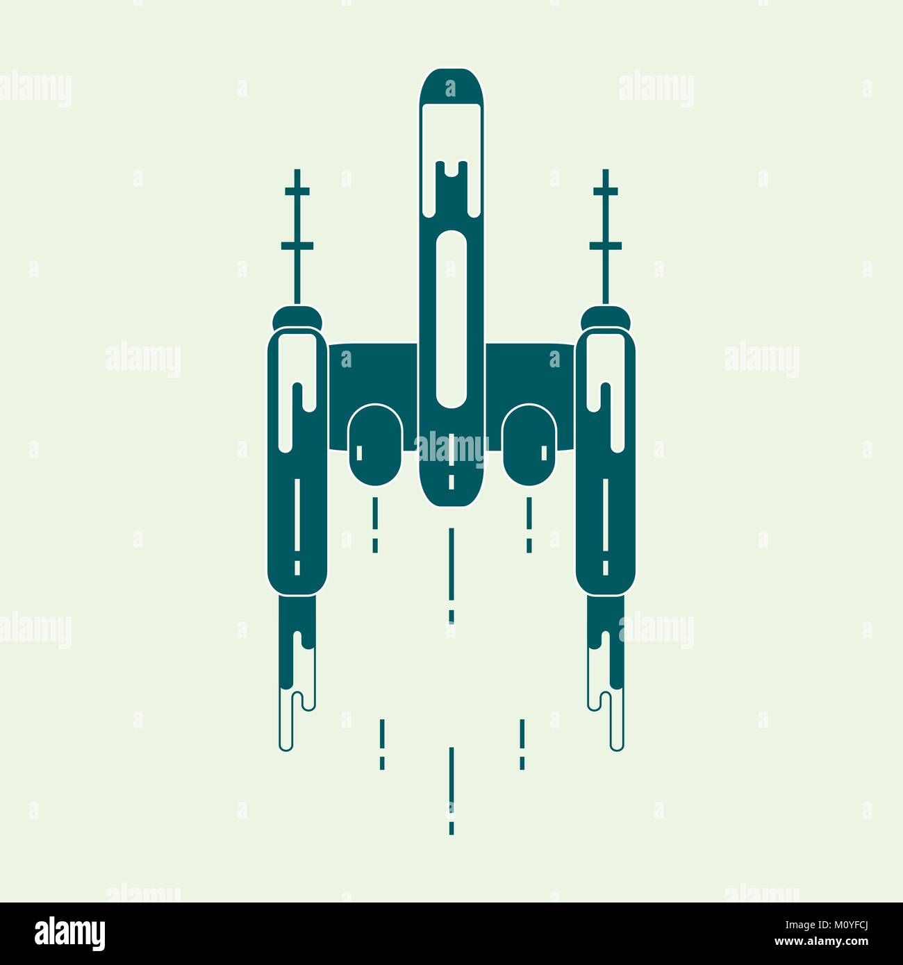 Spaceship. Space exploration, science, technology. Design for banner ...