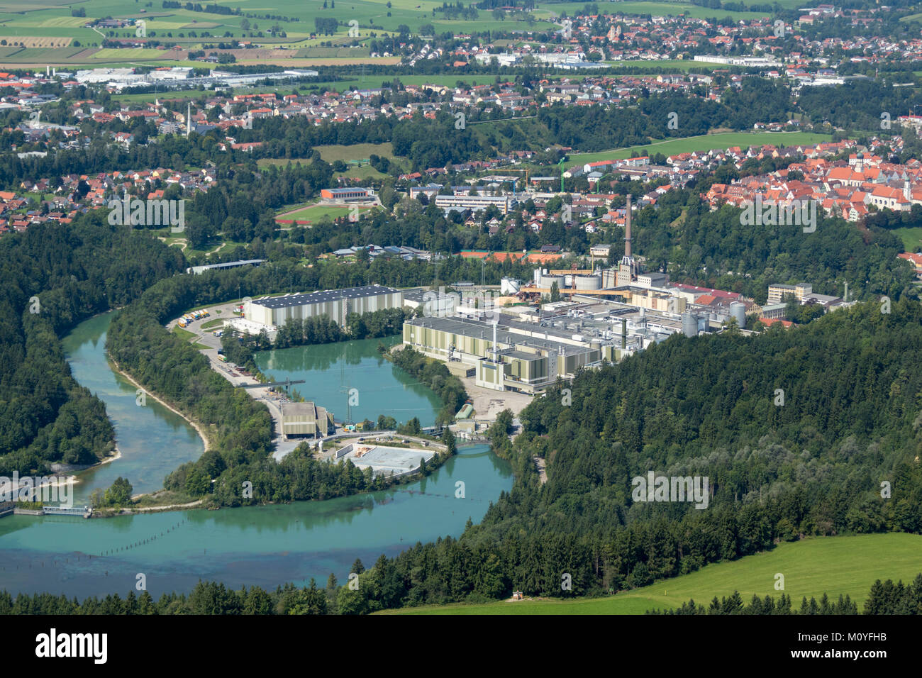 Aerial view of Industrial Estate, Schongau, Bavaria, Germany Stock ...