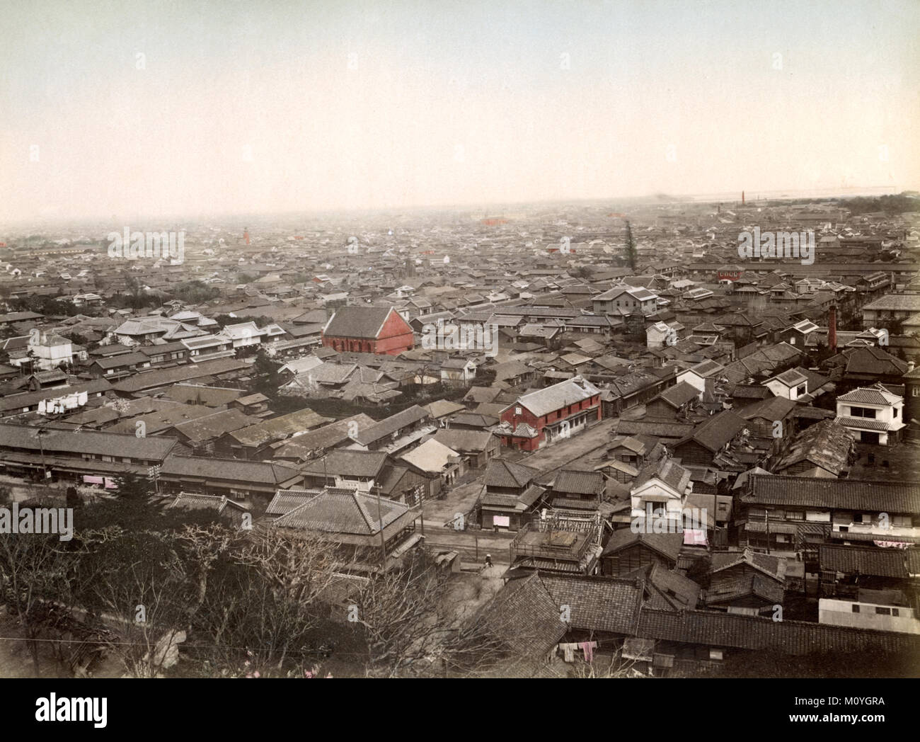 Rooftop view of Tokyo, Japan, c.1880's Stock Photo - Alamy