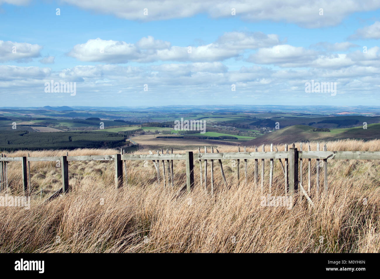 Scotland as viewed from the border at Carter Bar, looking North East ...