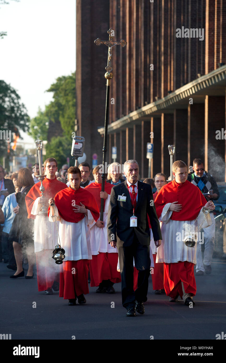 Germany, Cologne, procession after the opening worship of the ...