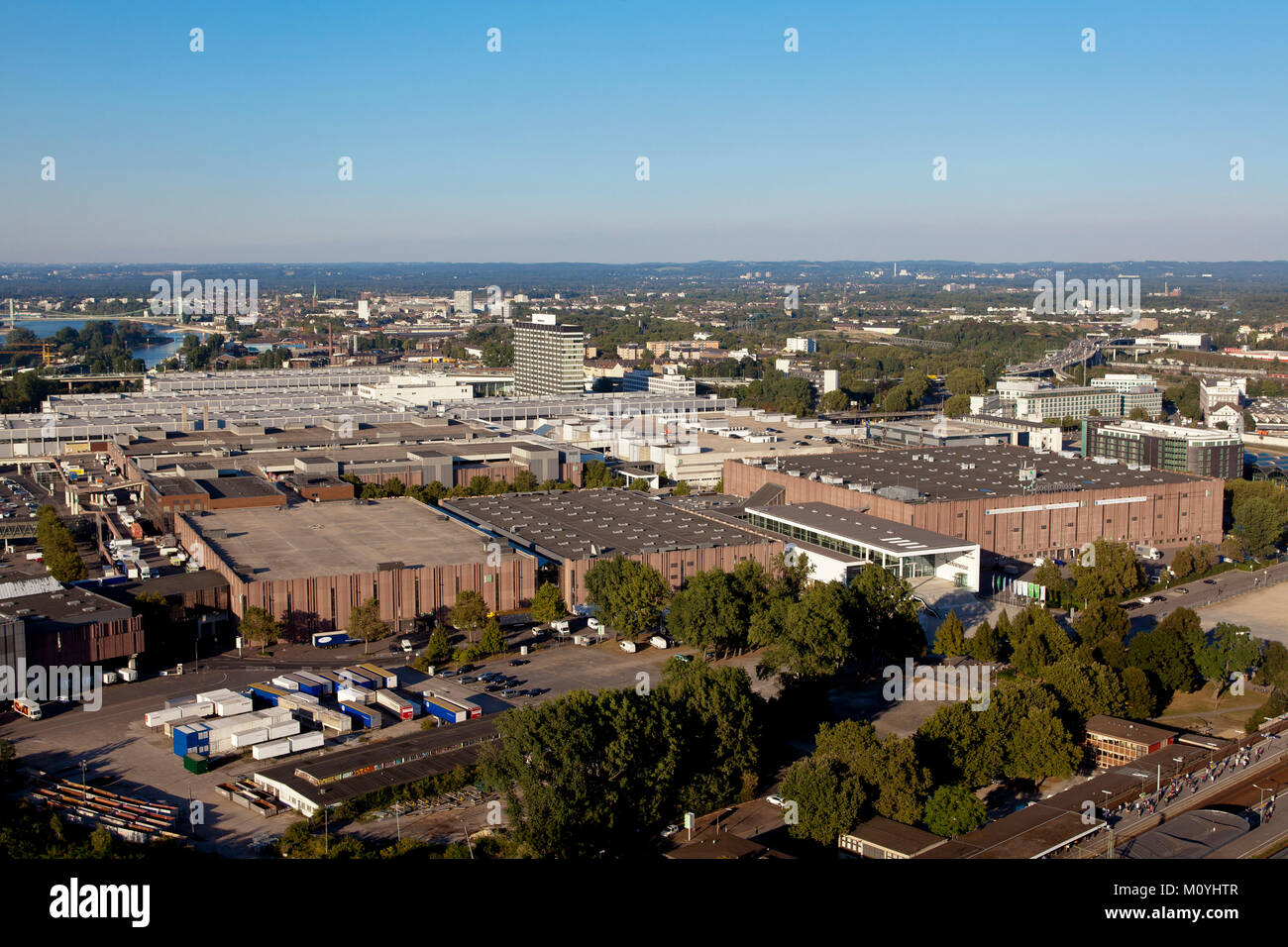 Germany, Cologne, the exhibition center at the town district Deutz ...