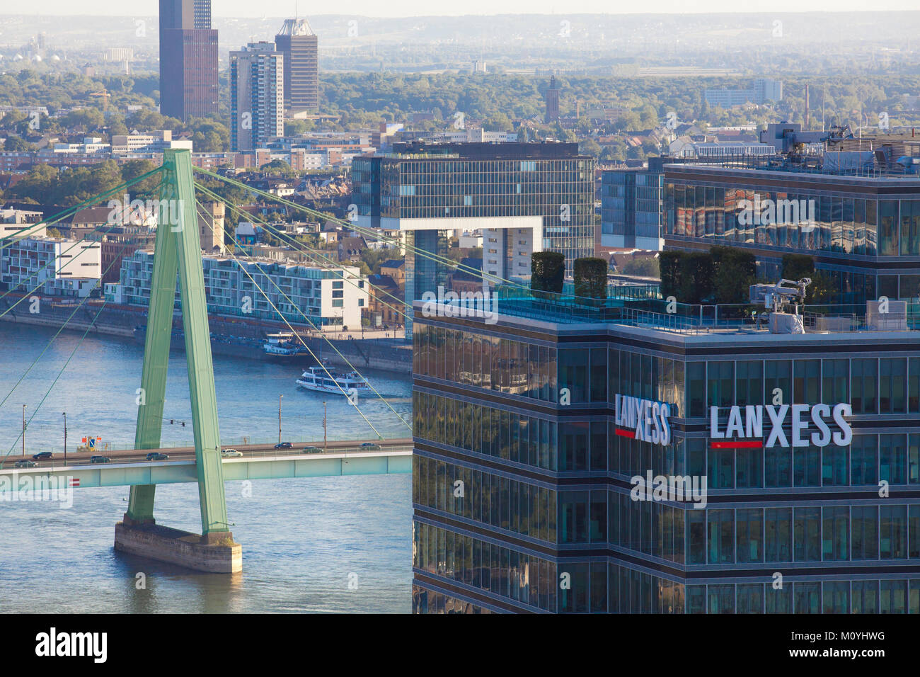 Germany, Cologne, view from the Triangle Tower in the district Deutz to ...
