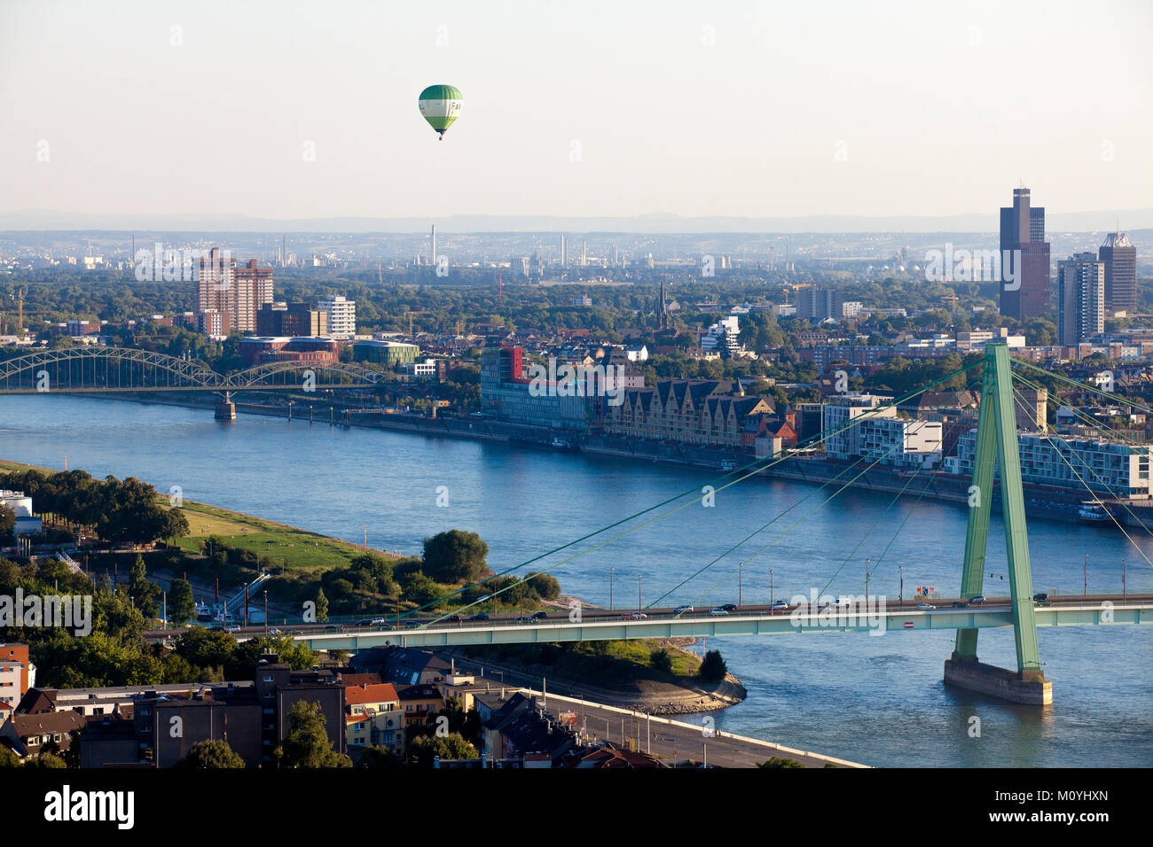 Germany, Cologne, view from the Triangle Tower in the district Deutz to ...