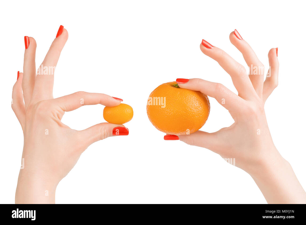 Girl compare fruits hi-res stock photography and images - Alamy