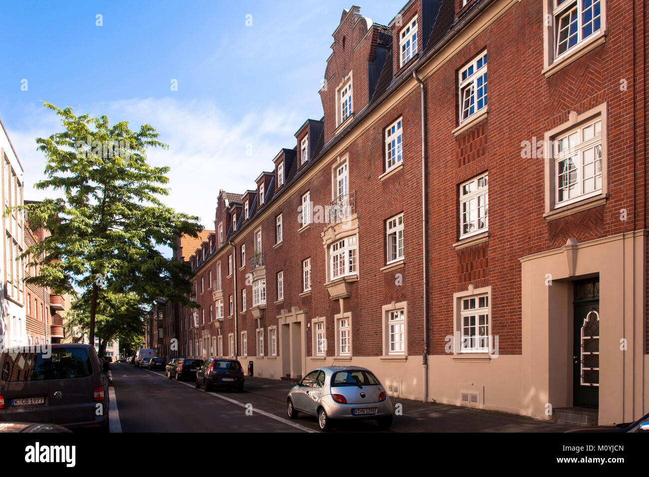 Germany, Cologne, houses at Buelow street in the district Nippes ...