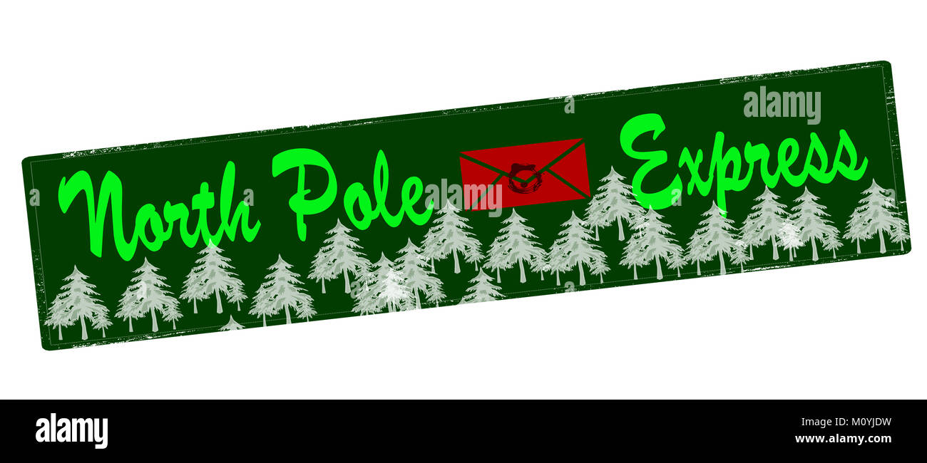 Rubber stamp with text North Pole express inside, vector illustration ...