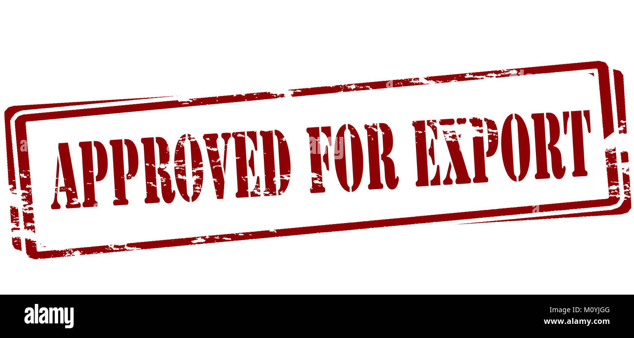 Rubber stamp with text approved for export inside, vector illustration ...