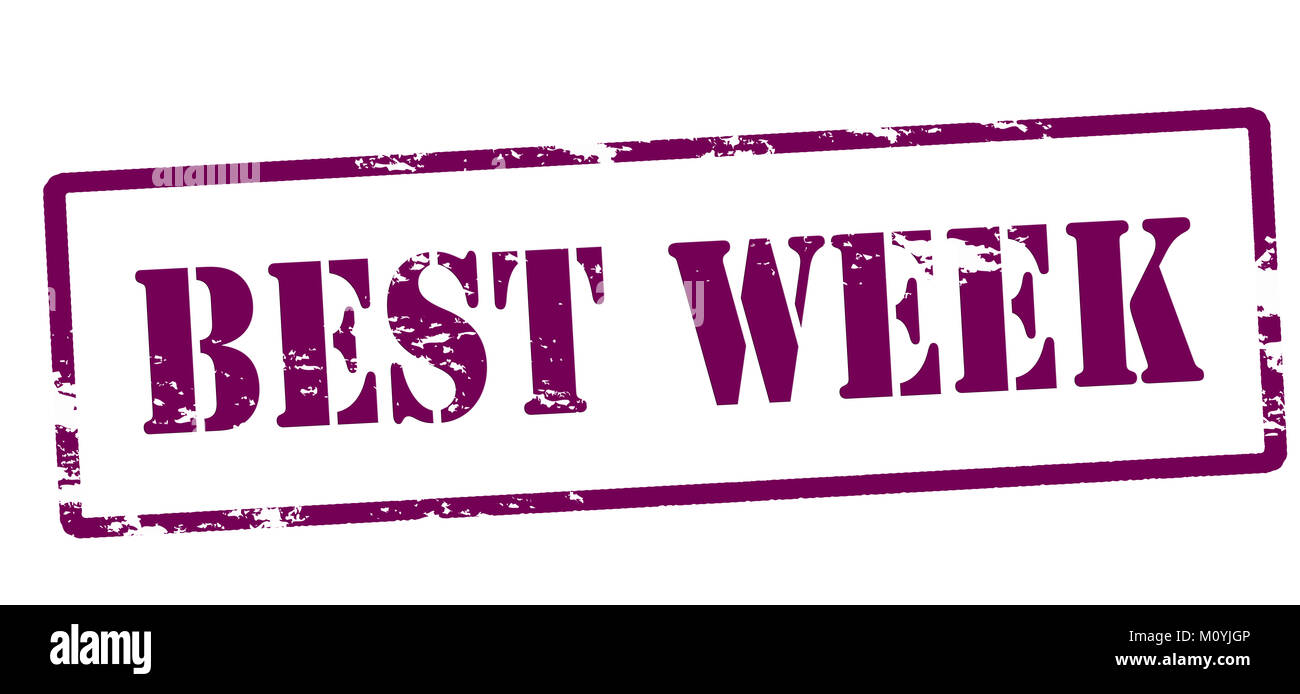Rubber stamp with text best week inside, vector illustration Stock ...