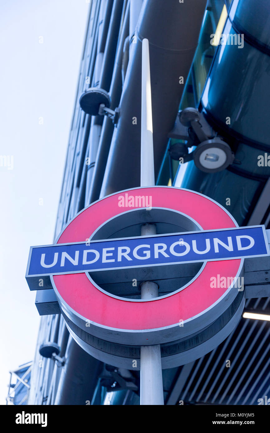 Tube sign in the City of London Stock Photo - Alamy
