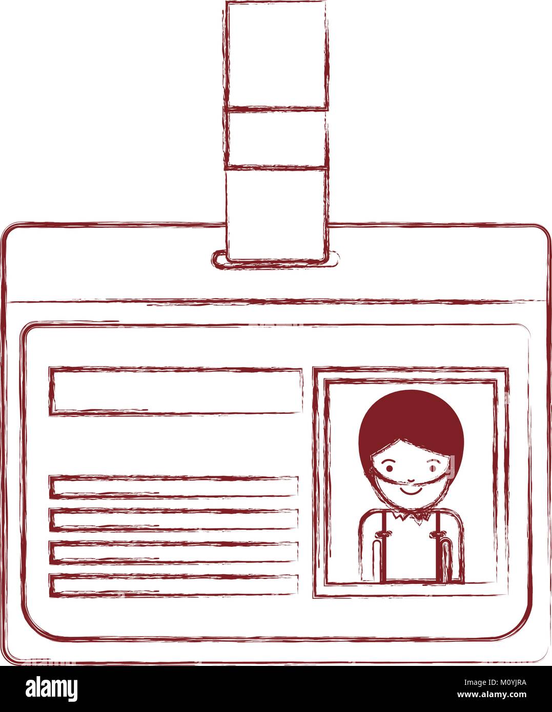 identification card with half body man picture with short hair and ...