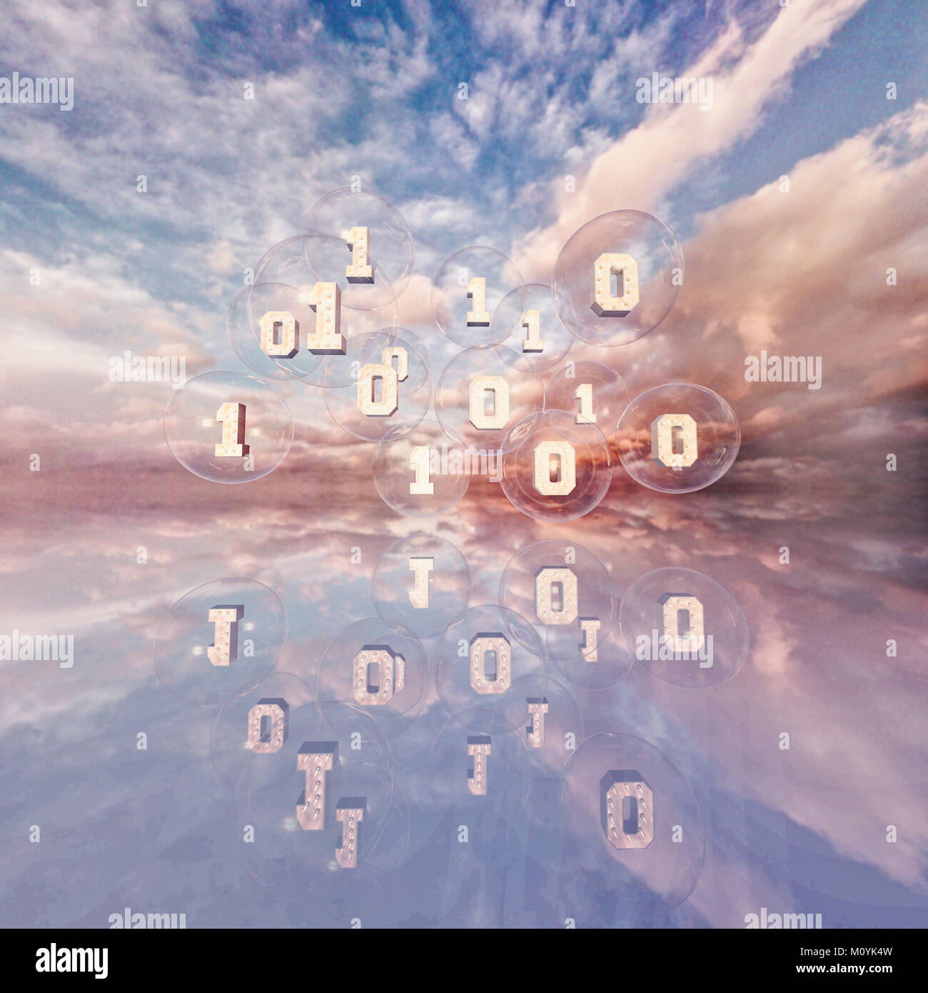 Reflection of binary code floating in sky Stock Photo - Alamy Reflection of binary code floating in sky Stock Photo - Alamy
