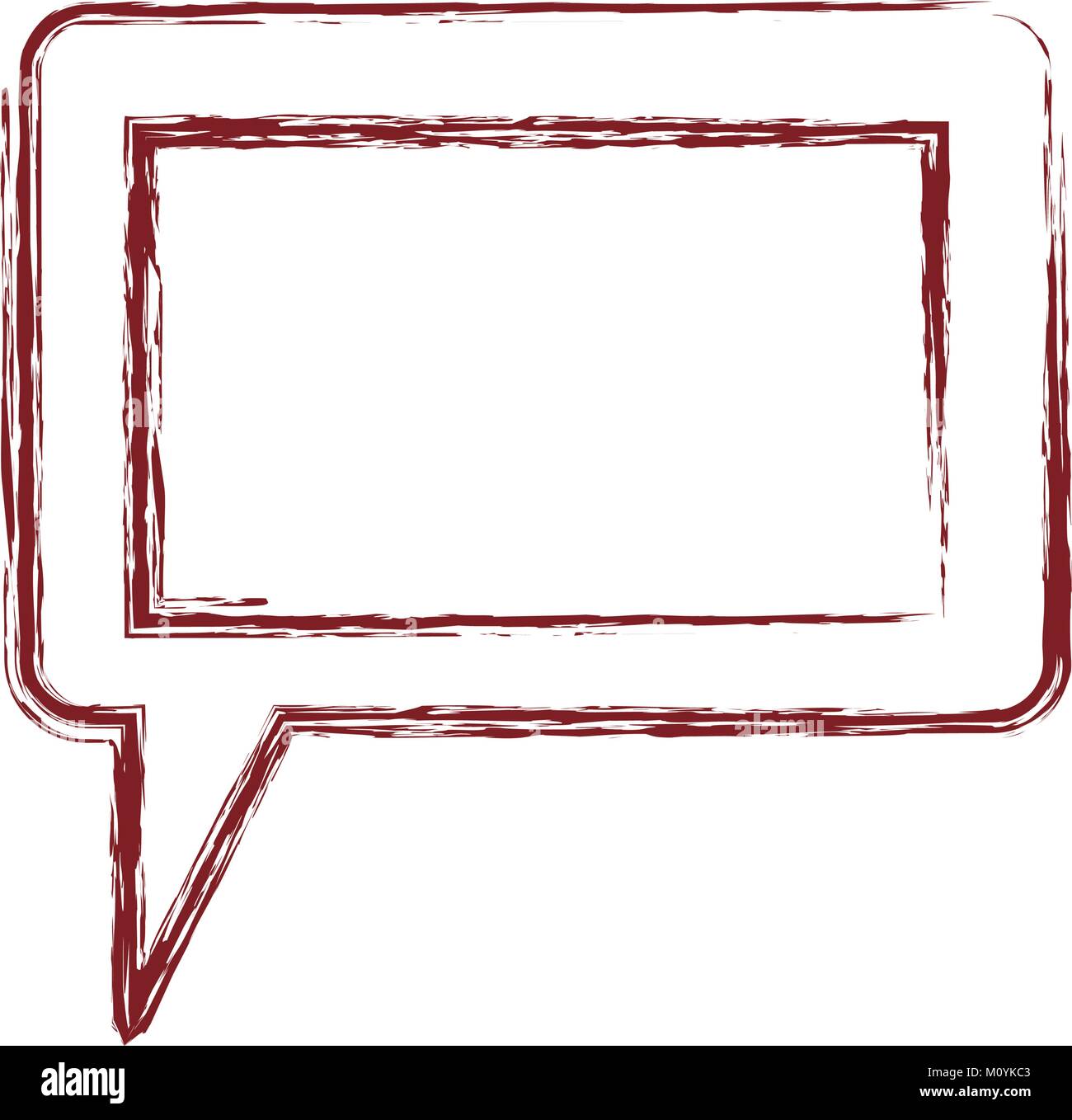 dialogue box icon with tail and frame in dark red blurred silhouette ...