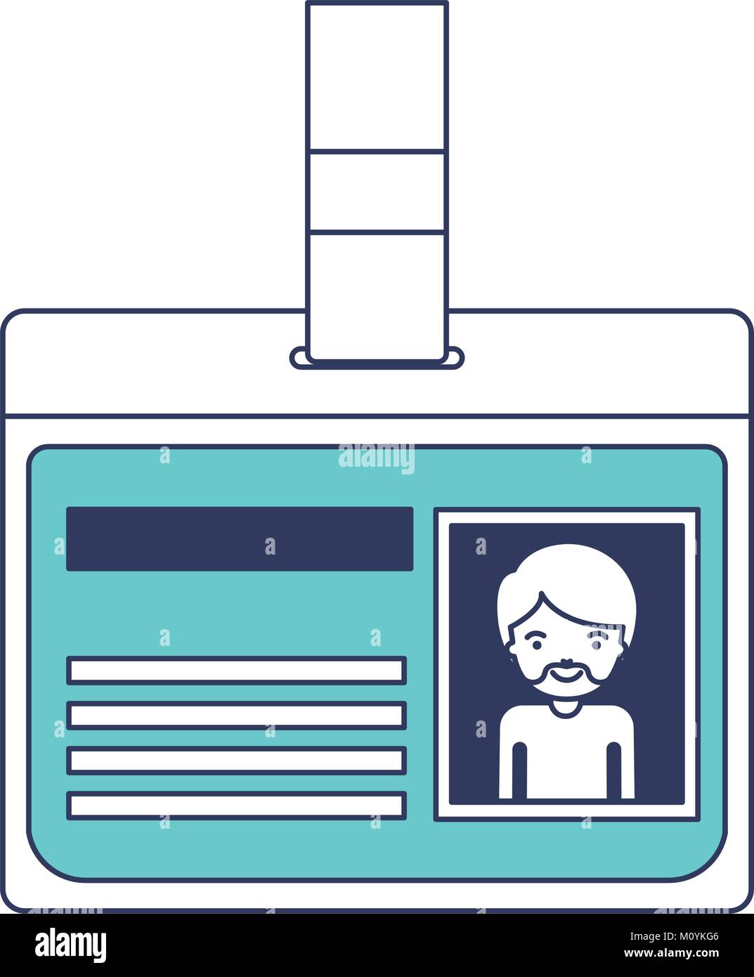 identification card with half body man picture with short hair and van ...